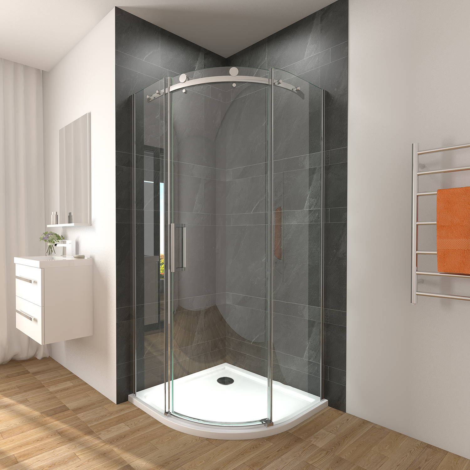 Curved Frameless Shower Screen
